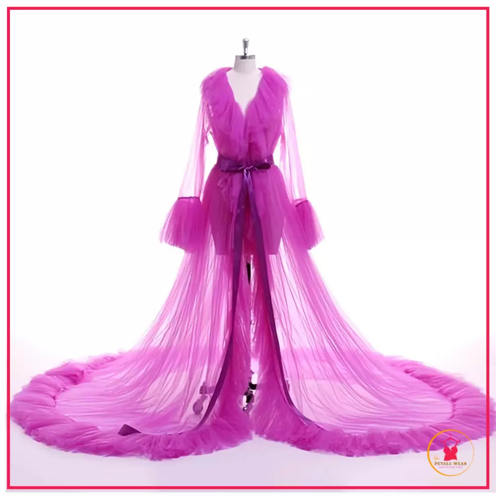 Transparent Mesh Bridal Night Long Dress - In Pakistan – PETALS WEAR